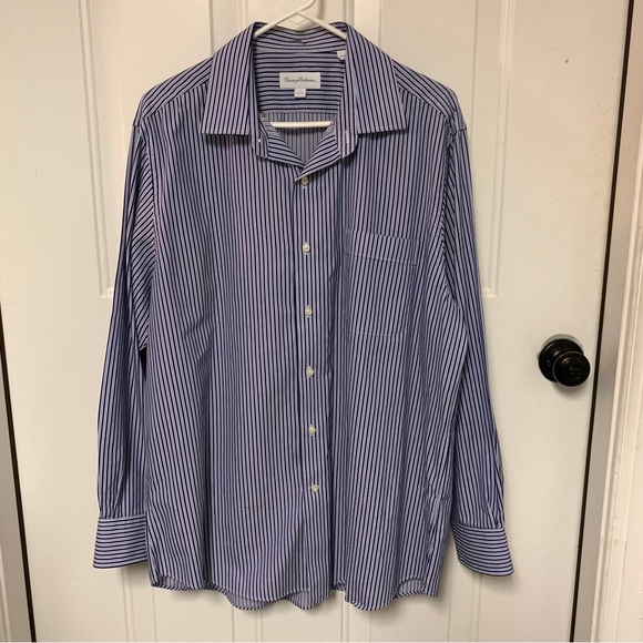 Tommy Bahama | Shirts | Tommy Bahama Mens Shirt Blues With White Stripes Button Up Long Sleeve ...